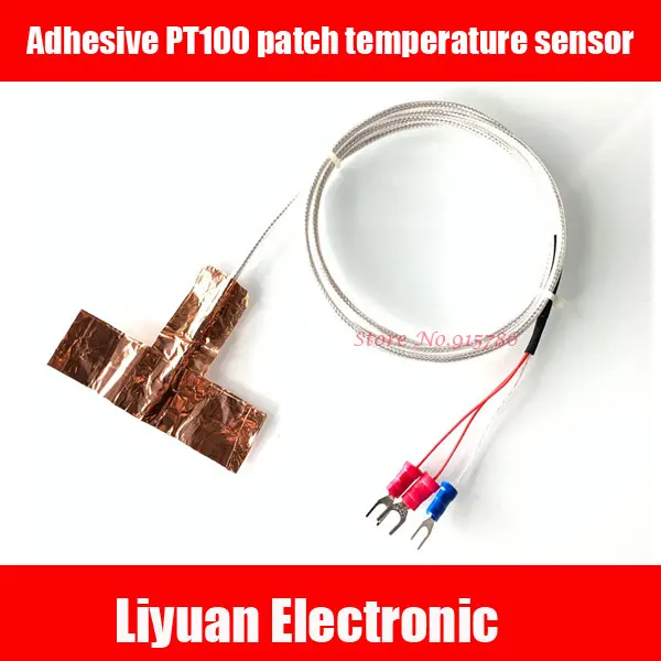 Adhesive PT100 patch temperature sensor / thermal resistance copper ...
