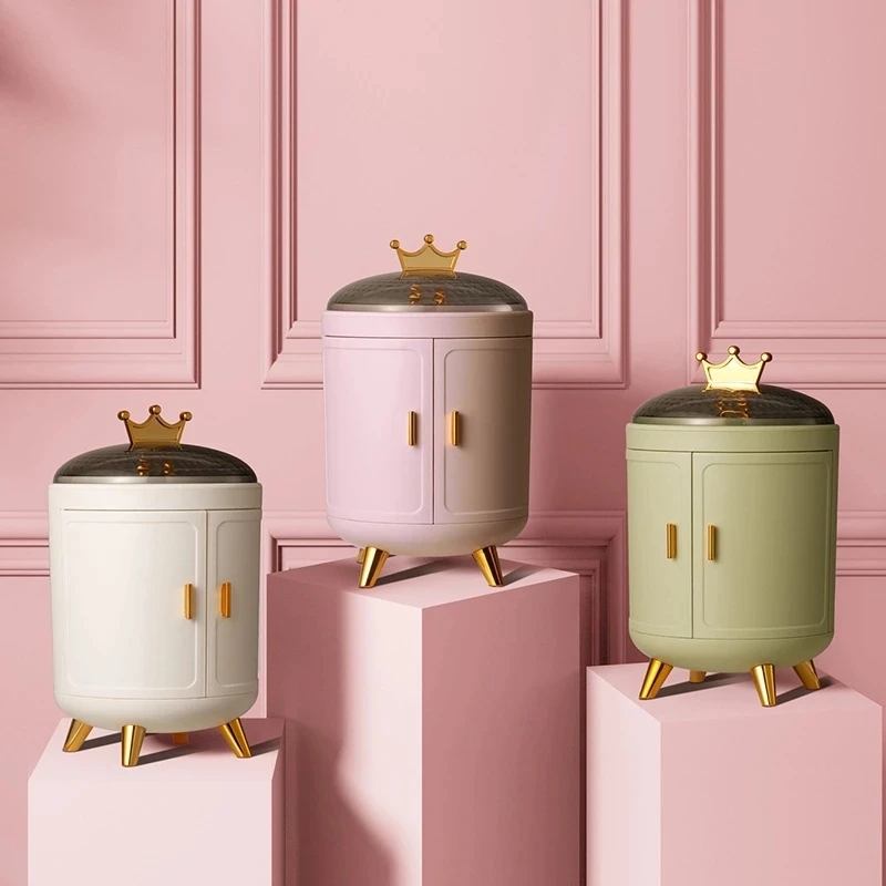 Luxury Rotary Jewelry Storage Box Household Earrings Necklace Display ...