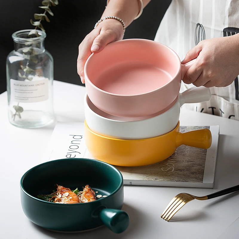 6 Inch Porcelain Baking Plate Dessert Bowl Ramekin Baker Dinner Plate ...