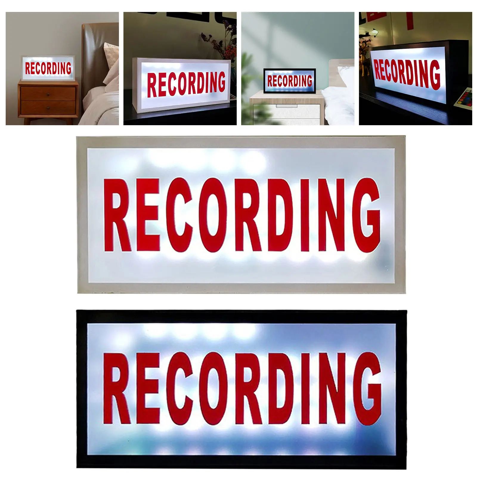 Recording-Sign-with-Remote-LED-Illuminated-many-Lighting-Modes-Light ...