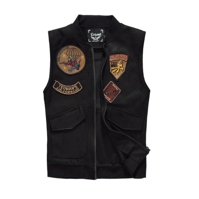 Spring Autumn Hot New 2022 Black Solid Color Denim Vest Men's Punk Rock ...