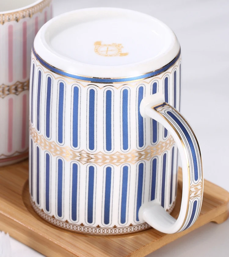 Gobelets de salle de bain,Ensemble de gobelets en céramique à rayures ...