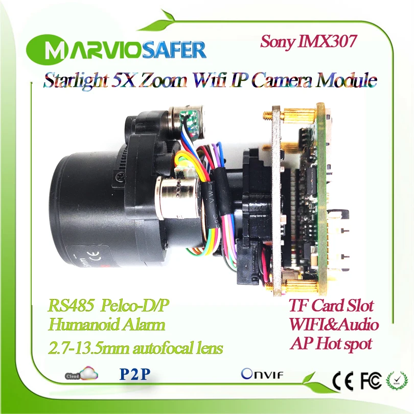 1080P WIFI Security IP Network PTZ Camera Module Wireless Board ...