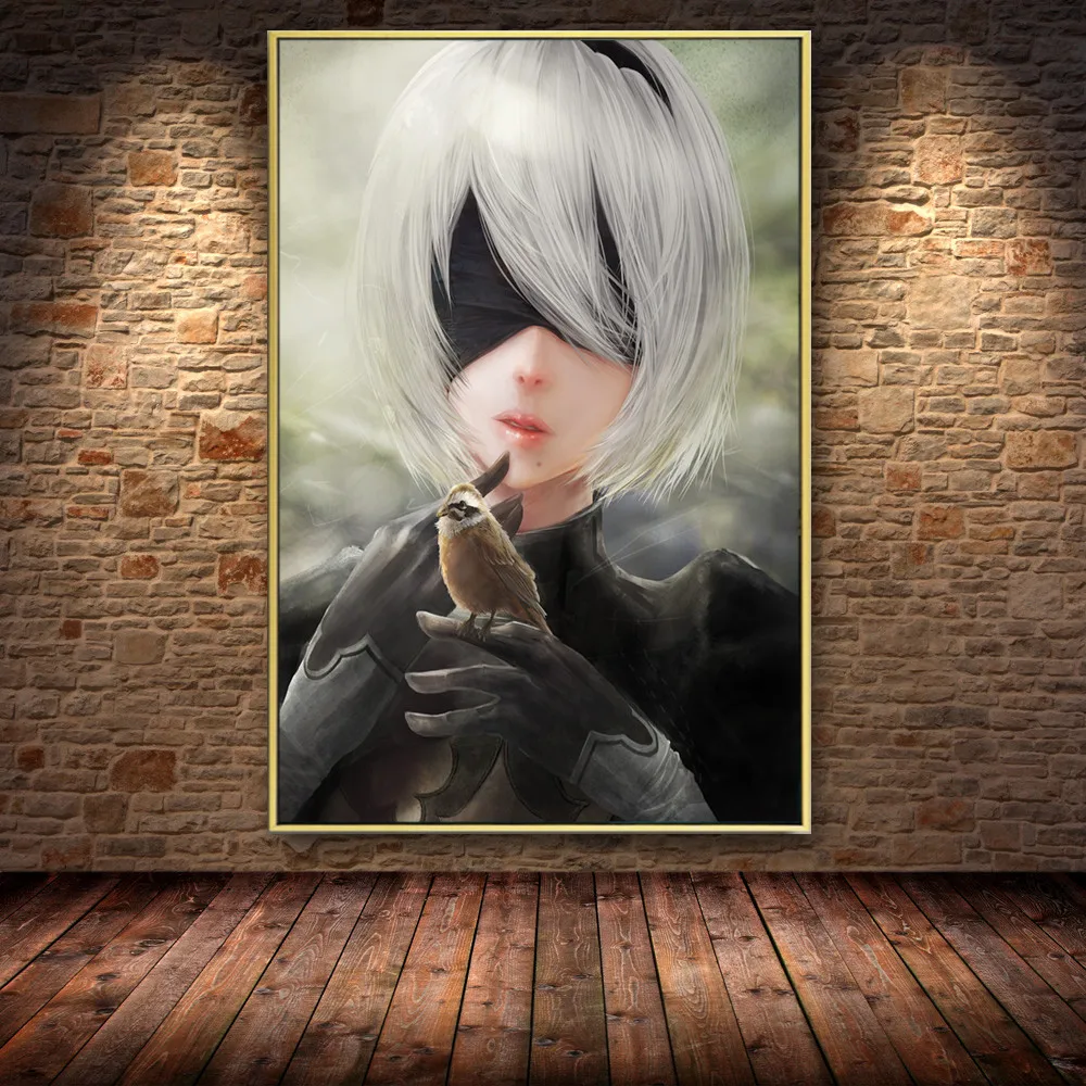 Game of NieR:Automata 2B Girl The Painting Canvas Posters Prints ...
