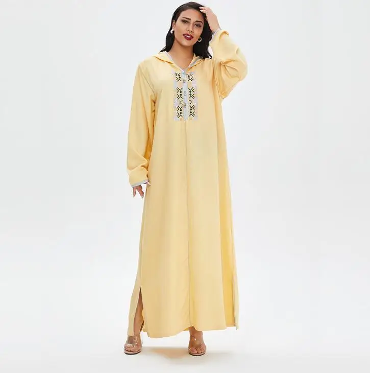 Siskakia vestido Abaya musulmán con capucha para mujer, vestido ...