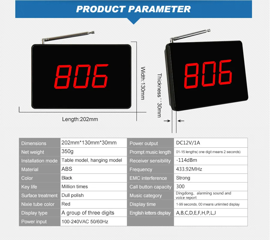 Generic Wireless Calling Pager Bar Bank Coffee Shop Cafe Dessert Shop ...