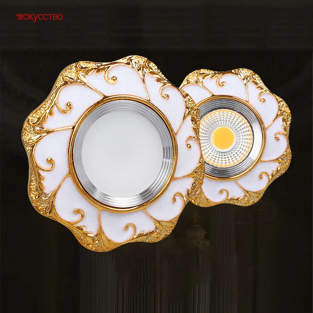 American Luxury Gold Garland Rhombus Resin Downlights For Living Room ...