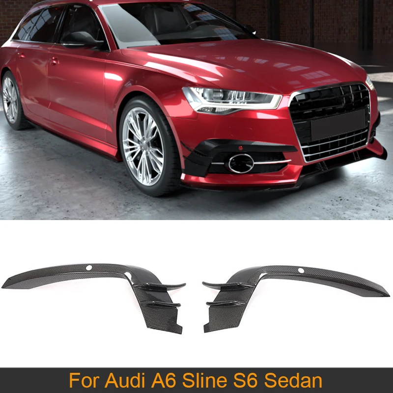 Carbon Fiber Front Bumper Air Vent Fenders Trims For Audi A6 Sline S6 ...