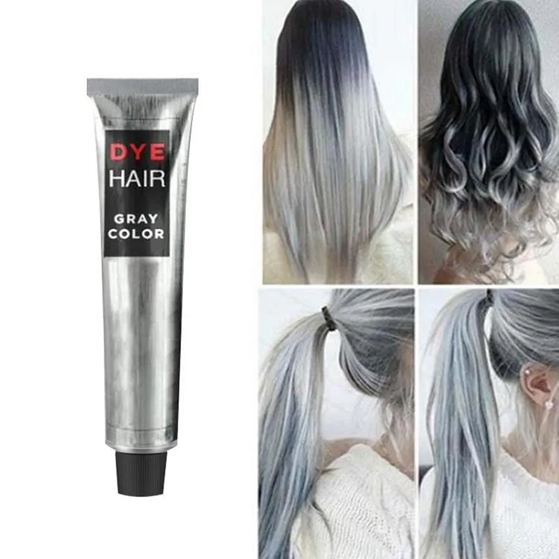 Crema de tinte para el cabello Unisex, Color gris ahumado, estilo Punk ...