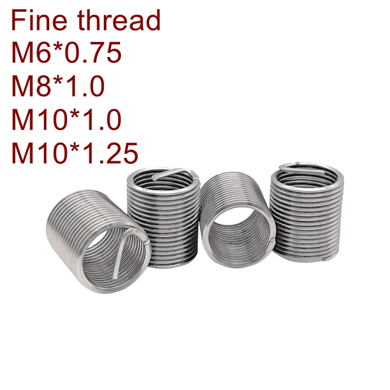 Fine Thread Wire Thread Insert M6*0.75, M8*1.0*1d/1.5d/2d/2.5d/3d Screw ...