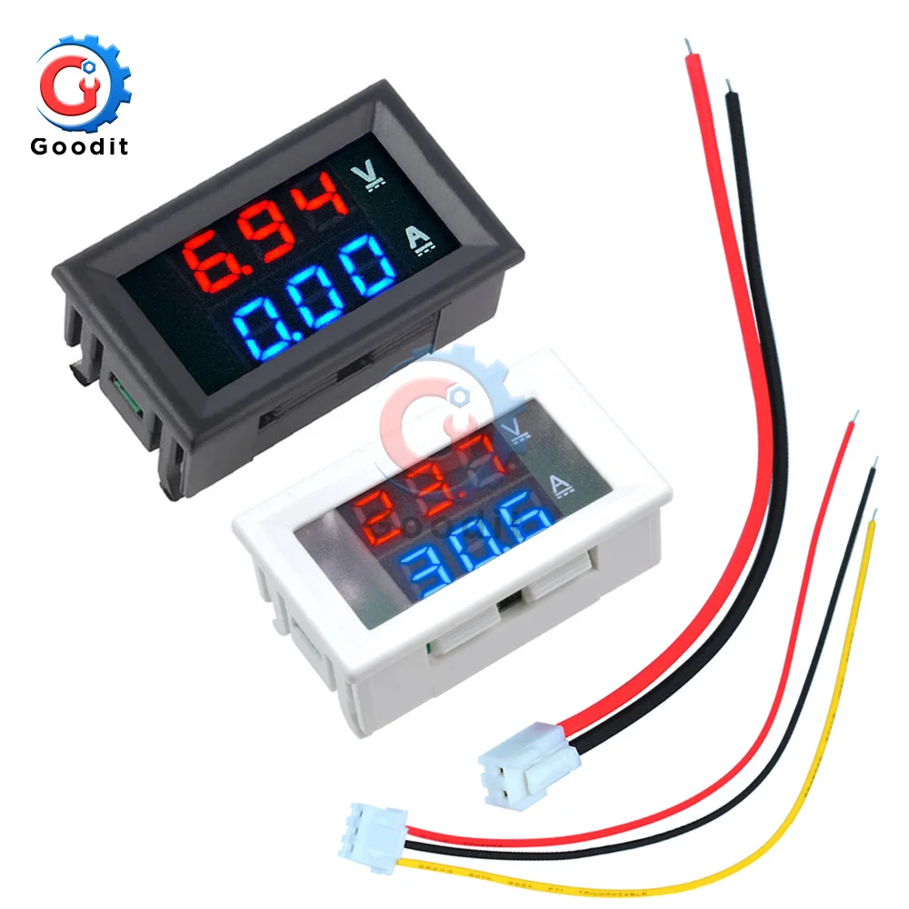 Dual LED Display Mini Digital Voltmeter Ammeter DC 100V 10A Panel Amp ...