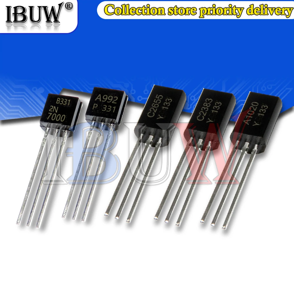 50PCS-2N7000-2SA1013-2SC2383-2SA1020-2SC2655-2SA1145-2SC2705-2SB647A ...