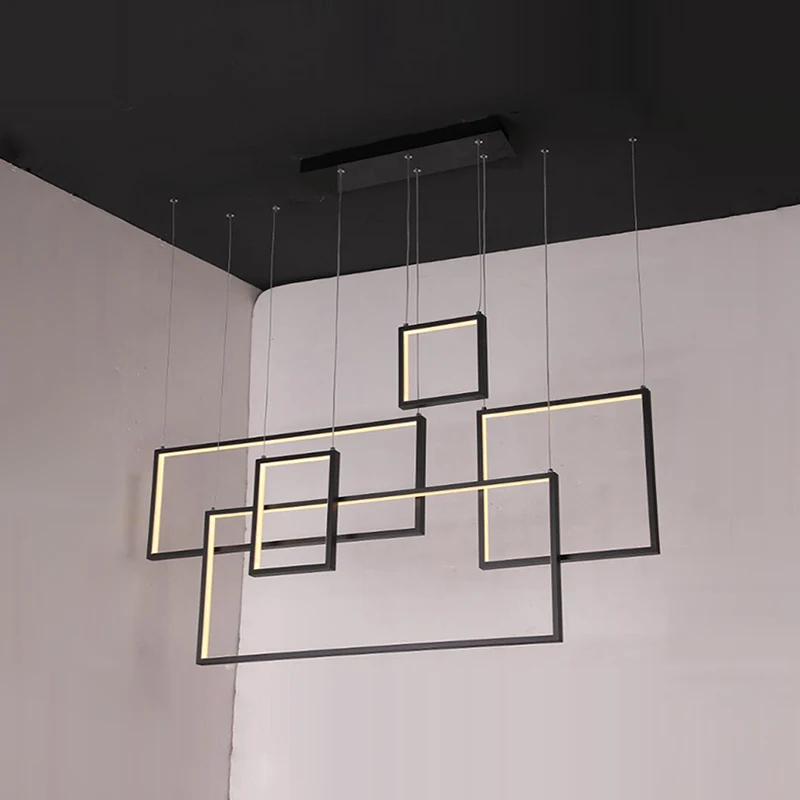 Modern Design Rectangle Led Chandeliers Lighting Living Dining Room ...