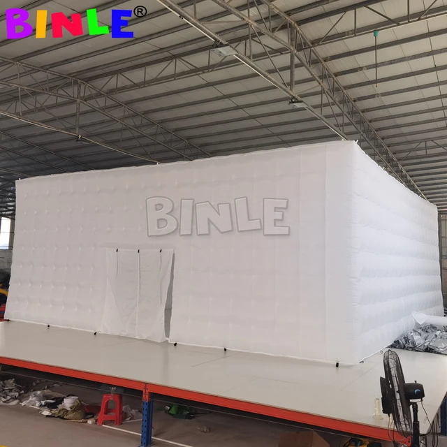 Garden Outdoor 10m Giant White Inflatable Cube Tent With LED Lights Air ...