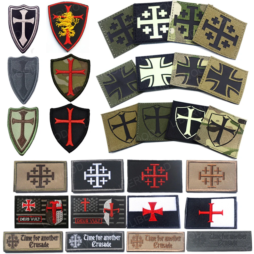 Knights Templar Embroidered Patch The Crusades Ir Infrared Reflective Military Tactical Combat ...