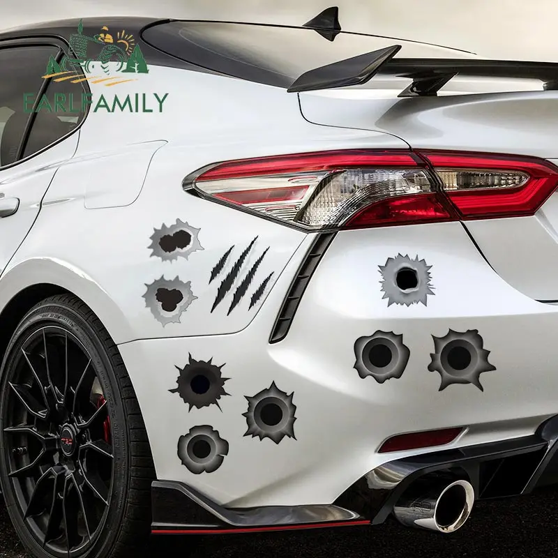 EARLFAMILY-13cm-Car-Sticker-3D-Bullet-Hole-Car-Side-Decal-Car-covers ...