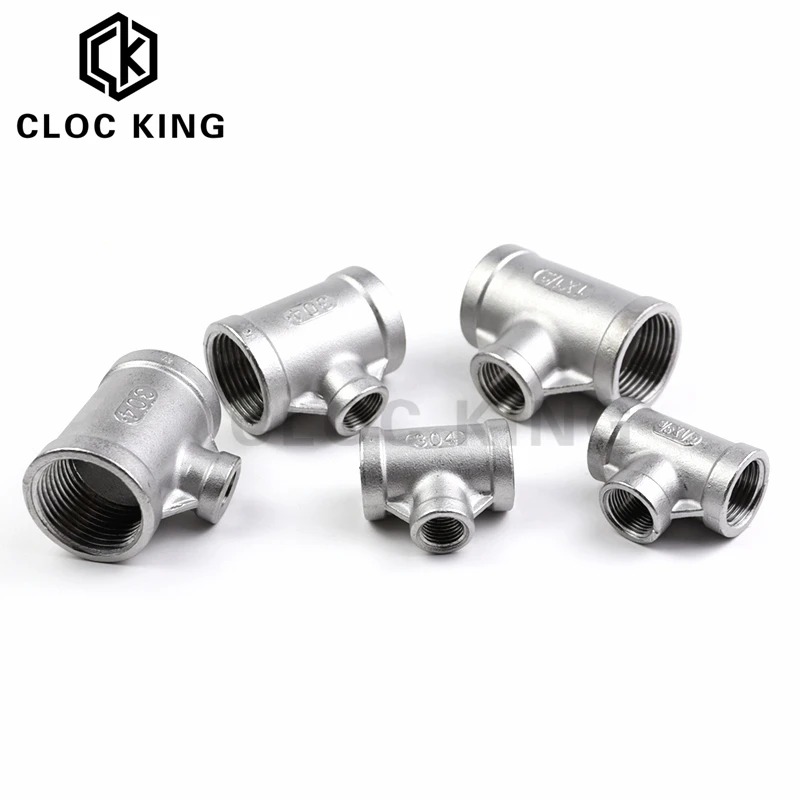 1/4" 3/8" 3/4" 1" Variable diameter BSP Female Thread Tee Three Way ...