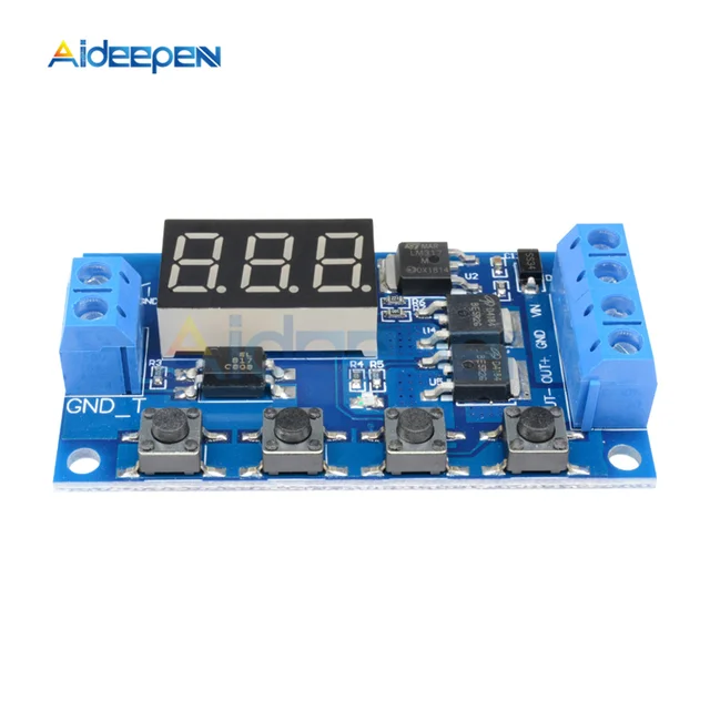 DDC-432 DC 5V-30V Dual MOS Time Delay Relay High Level Trigger LED Digital Display Cycle Time ...