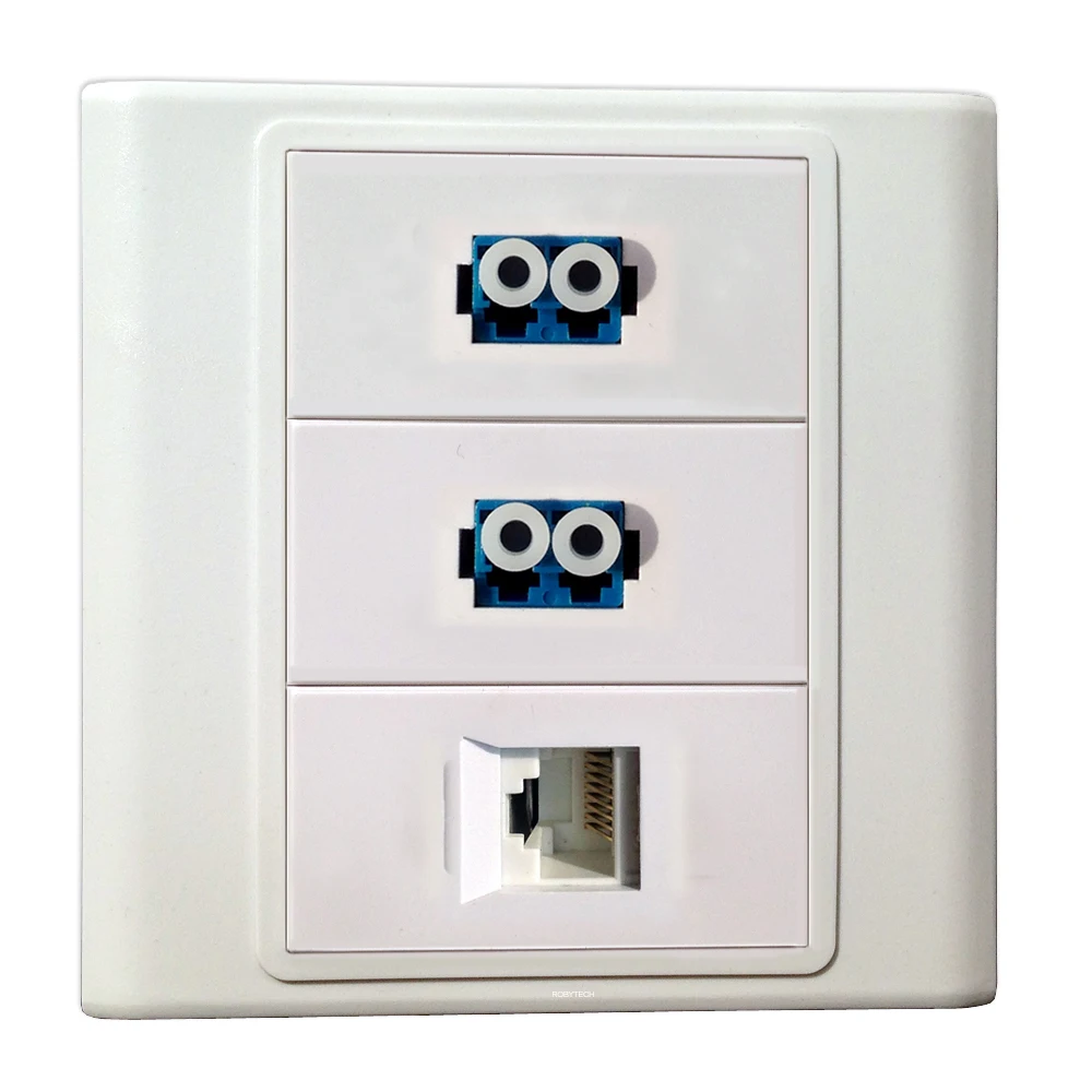Modules Lc + Lc + Rj45,information Wall Plate Outlet Cover Wall Mount ...