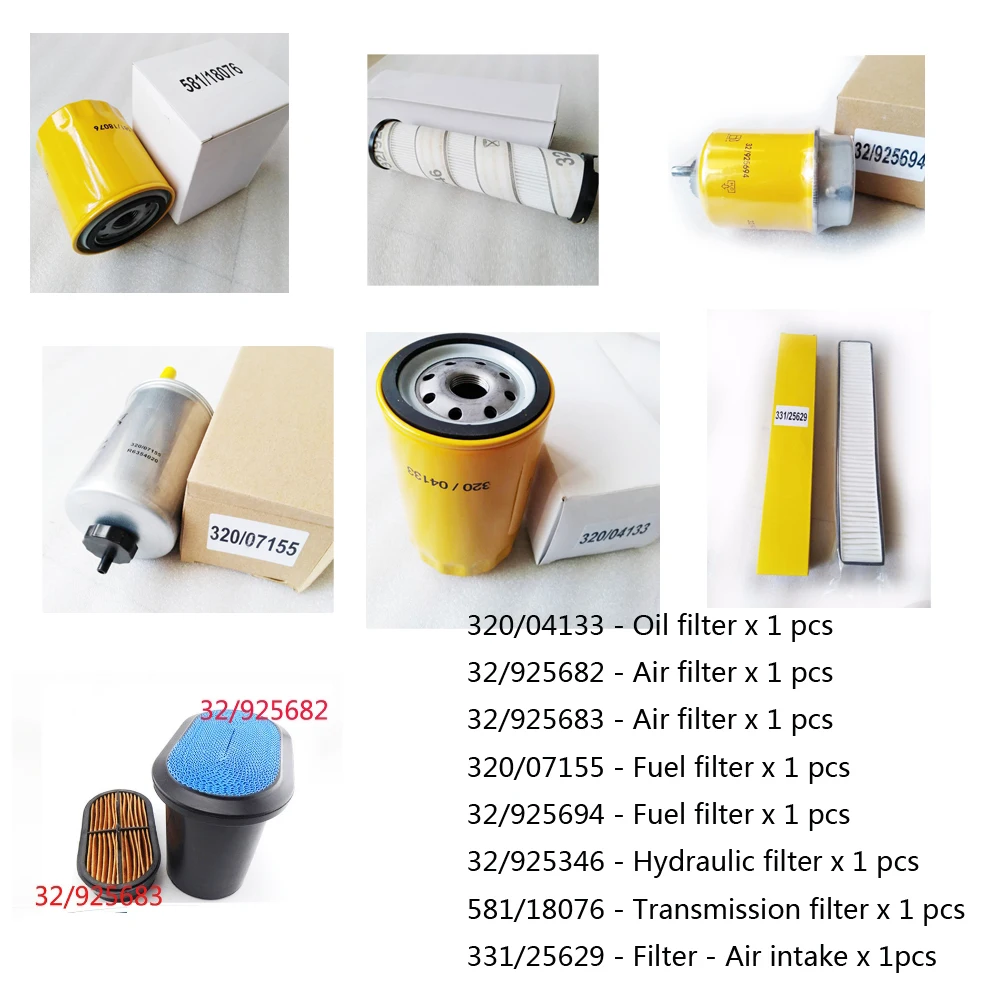 JCB PARTS FILTER KIT 3CX WHITE CAB 4.236 LD ENGINE NON TURBO SHORT OIL ...