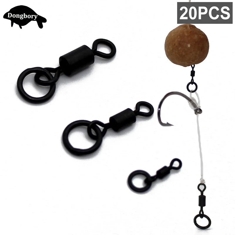 20PCS Carp Fishing Accessroeis Flexi Ring Swivel with Ring Fishing Hair Rig Quick Change Swivel ...