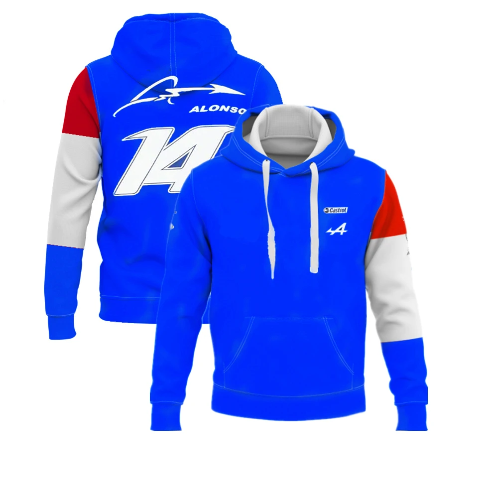 2021 Blue and Black Breathable Jersey Teamline Men's Hoodie Shirt ...