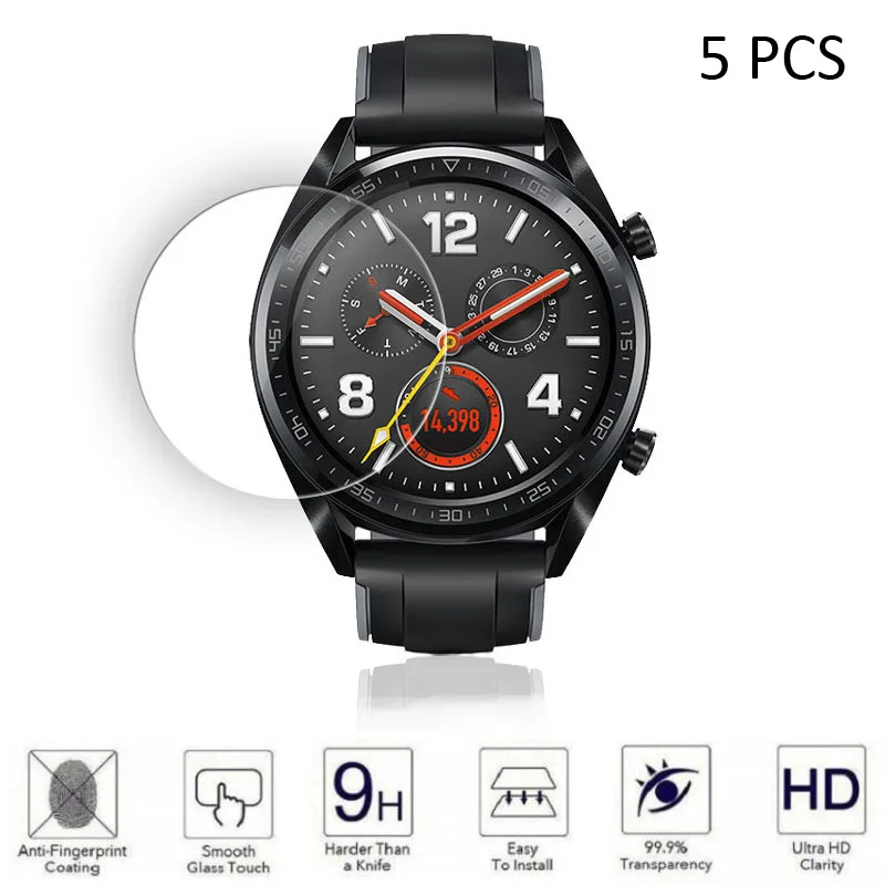 5pcs 9h Hardness Anti-scratch Screen Protector For Huawei Watch Gt ...