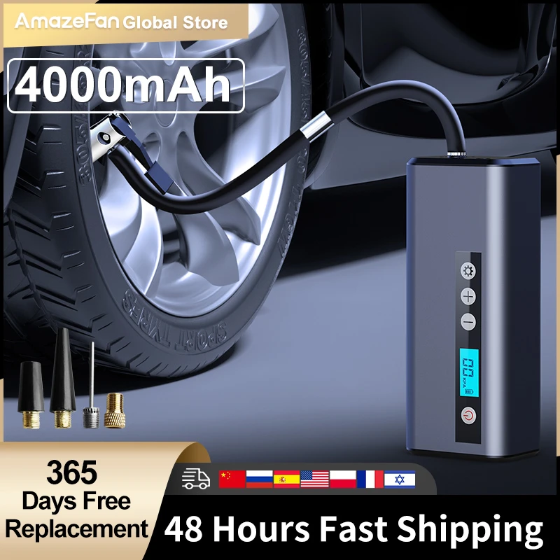 4000mah 자동차자전거에어펌프 전기공기펌프미니휴대용무선타이어 공기주입기풍선자전거펌프 팽창기공기압축기펌프자동차오토바이 자전거공전동차air Pump전동전기차콤프레샤 220v