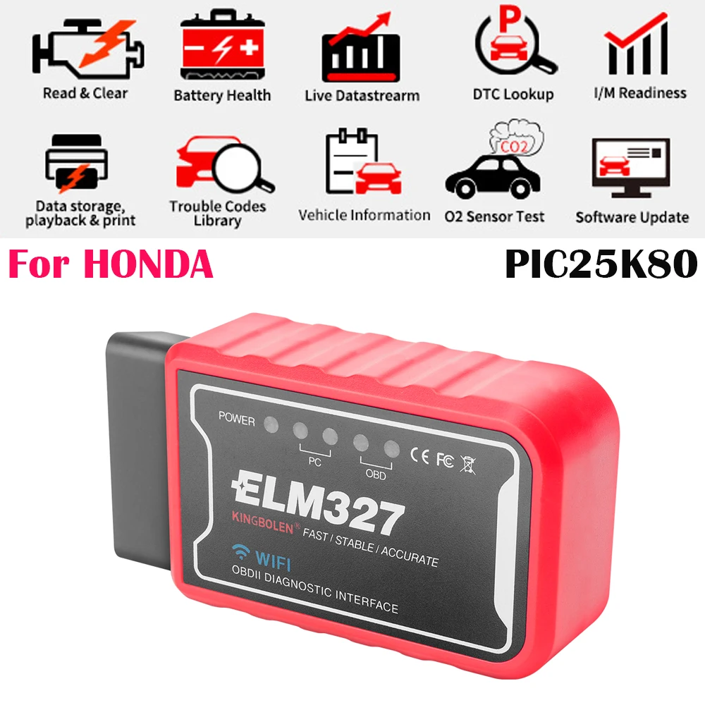 Honda Civic Accord CRV Odyssey caz PIC25K80 WIFI ELM327 OBD2 tarayıcı ...