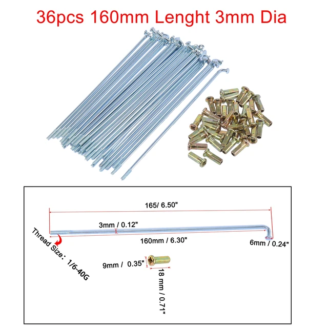 X Autohaux 36pcs 72pcs 3mm-3.5mm Thread Diameter 160mm-180mm Length ...