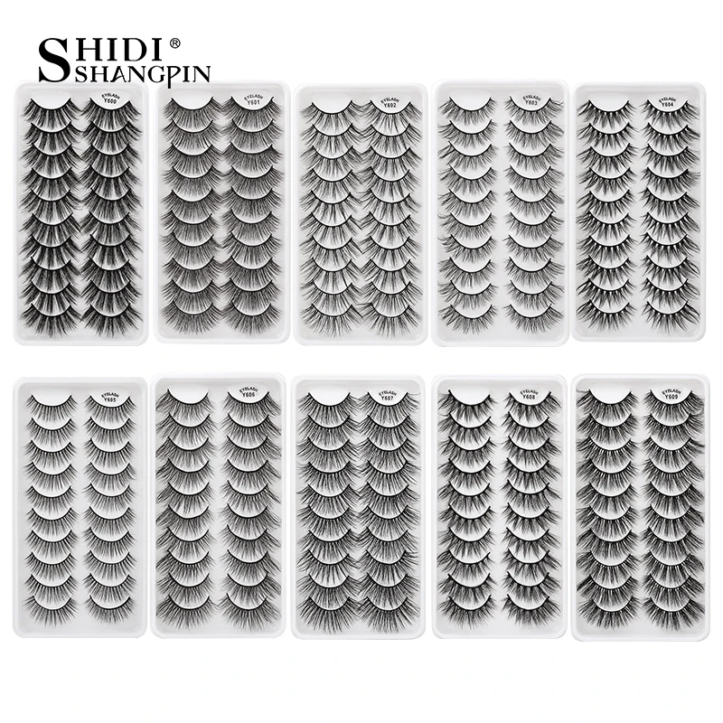 10-5-Pairs-3D-Faux-Mink-Eyelashes-Natural-Thick-Long-False-Eyelashes ...