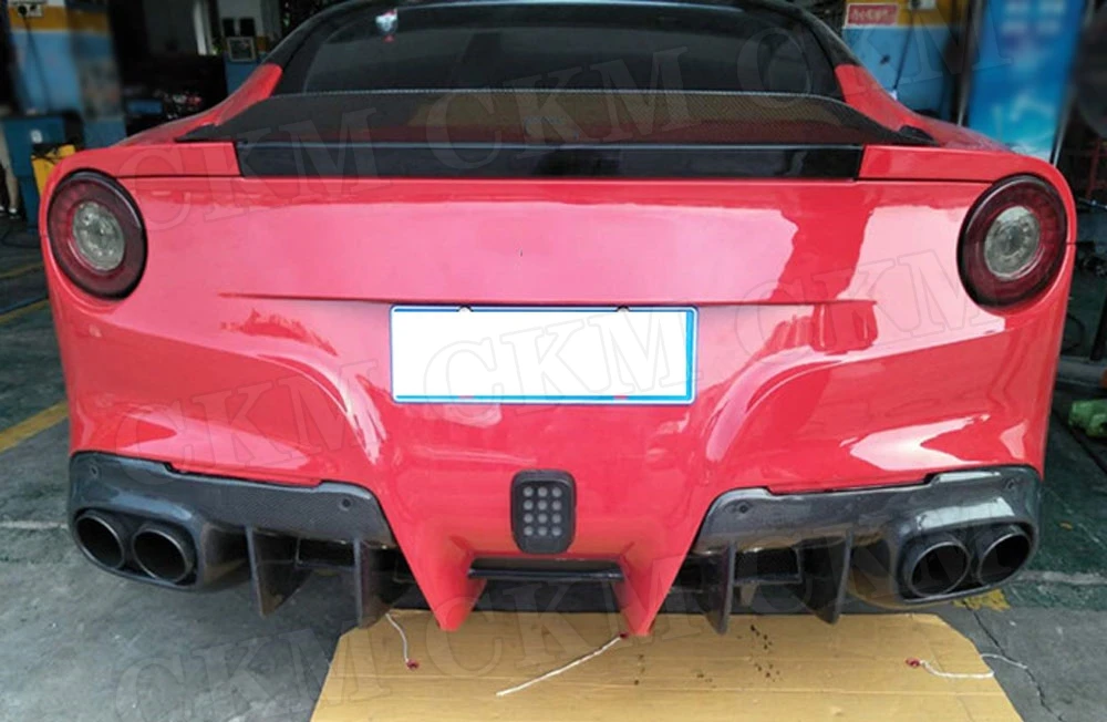 Carbon Fiber Rear Lip Diffuser Spoiler Case for Ferrari F12 Berlinetta ...