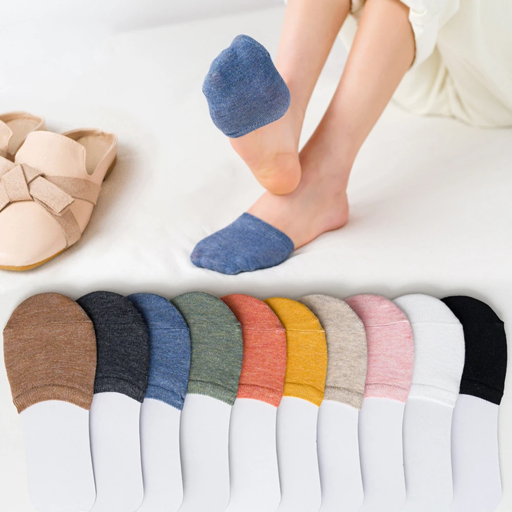 10-Pieces-5-Pairs-Women-Summer-Forefoot-Half-Foot-Toe-Cover-Socks ...
