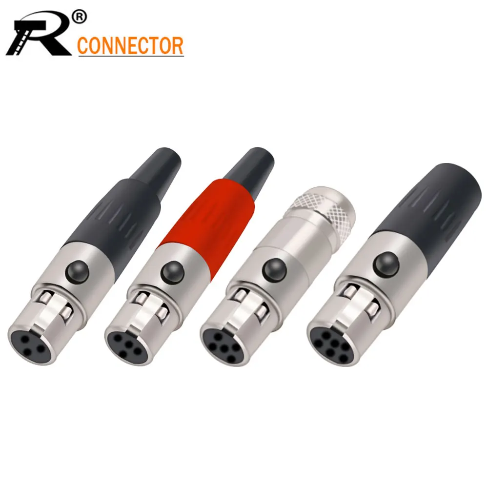 10pc Mini XLR 3 4 5 6 Pin Female Plug Small XLR Straight Connector for ...