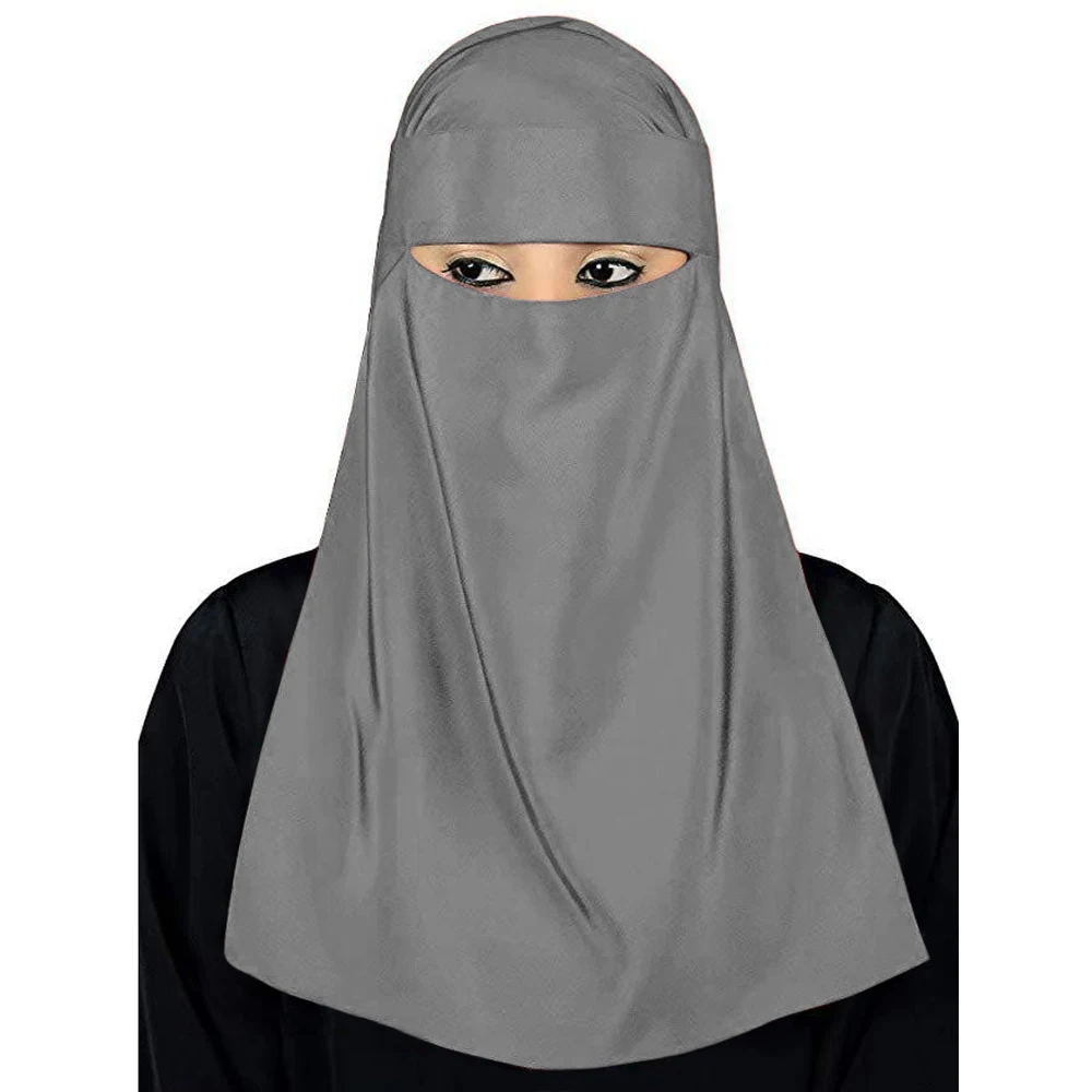 Muslim Hijab Islamic Veil Burqa Burka Niqab Nikab Women Solid Color ...