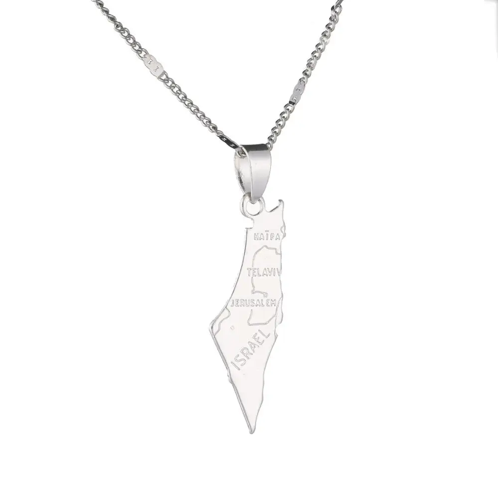 Israel-Map-Pendant-Necklaces-Women-Men-Chain-Jewelry-Map-of-Israel ...
