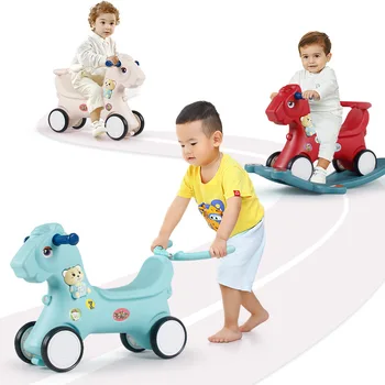 Children's Rocking Car Trojan Horse Rocking Horse with Music Rocking ...