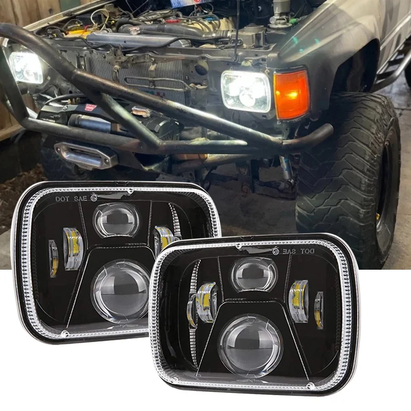 6-x7-LED-Headlight-Headlamp-for-Chevy-Express-Cargo-Van-1500-2500-3500 ...