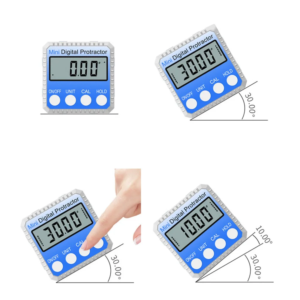 Electronic Mini Digital Inclinometer Level 360 Degree Protractor Angle ...