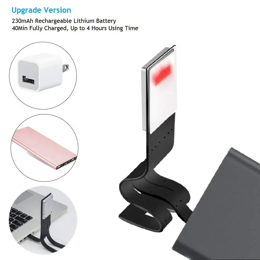 LEDGLE USB Rechargeable Reading Lamp Compact Desk Light Flexible Mini ...