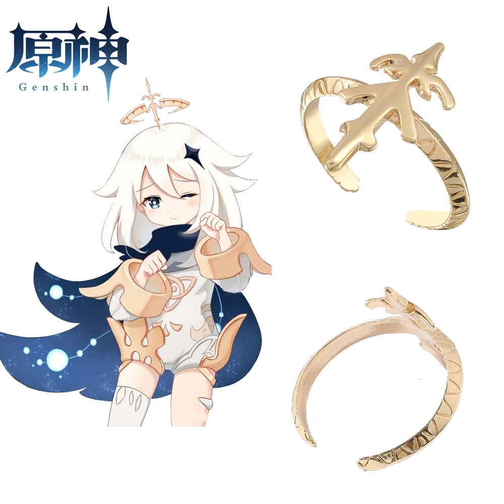 Anime-Genshin-Impact-Paimon-Cosplay-Ring-Golden-Crown-Open-Adjustable ...