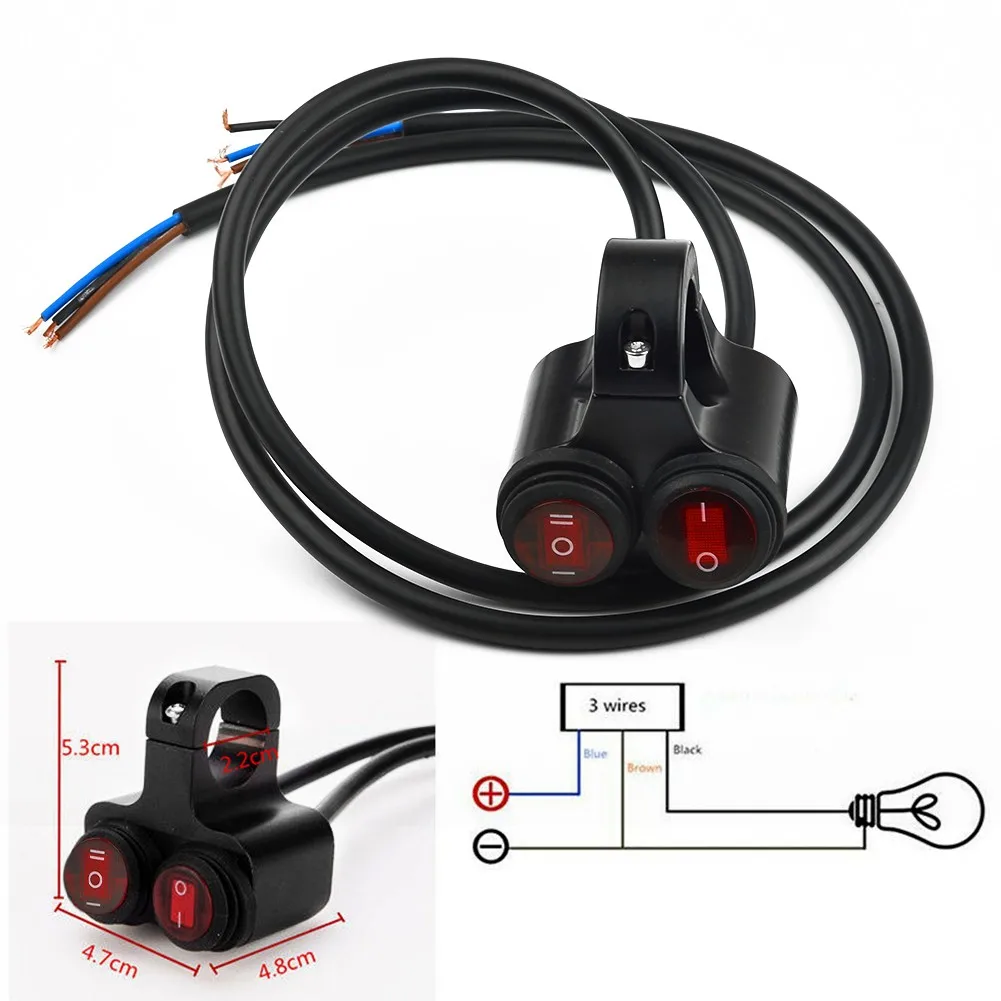 7/8inch 22mm Motorcycle Atv Handlebar Dual Button Control Switch On Off ...