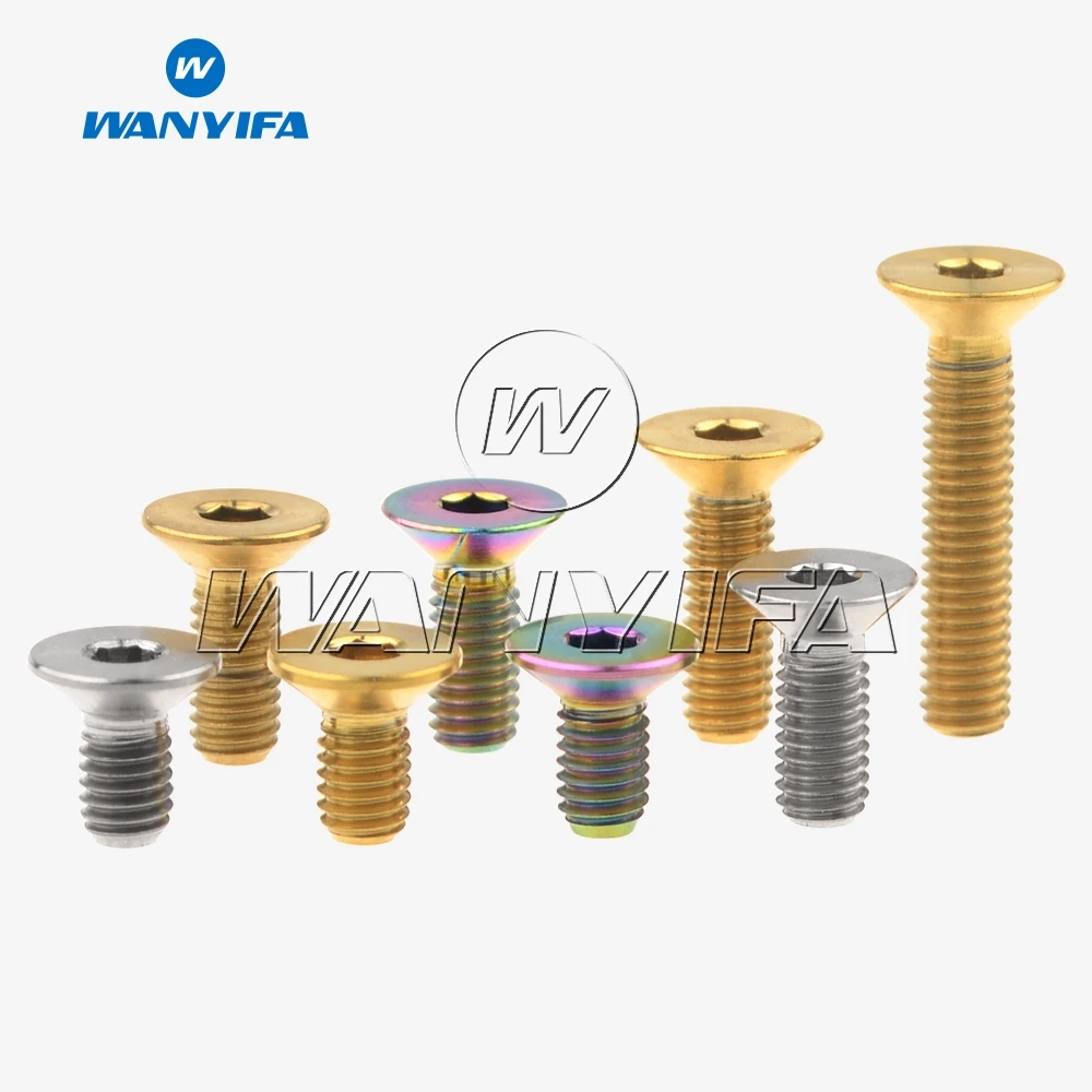Wanyifa Titanium M3x6/8/10/15mm Allen Key Flat Head Screws Bike Bicycle ...