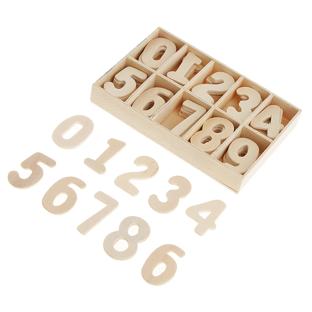 60Pcs-Totally-Wooden-Numbers-Wood-Embellishments-Wooden-Numbers-for ...