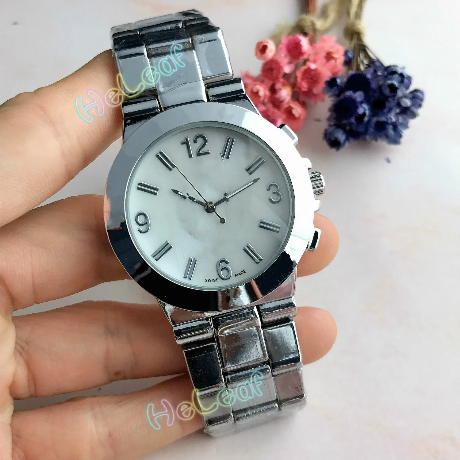 Luxury Fashion Women Watches Silver Gold Round Strip diamond Stainless ...