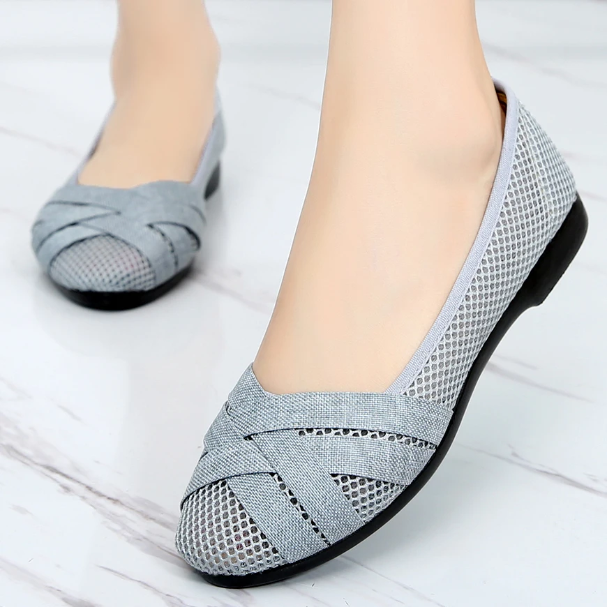 Women Loafers Shoes Spring Summer Mesh | Black Slip Shoes Women - Women ...