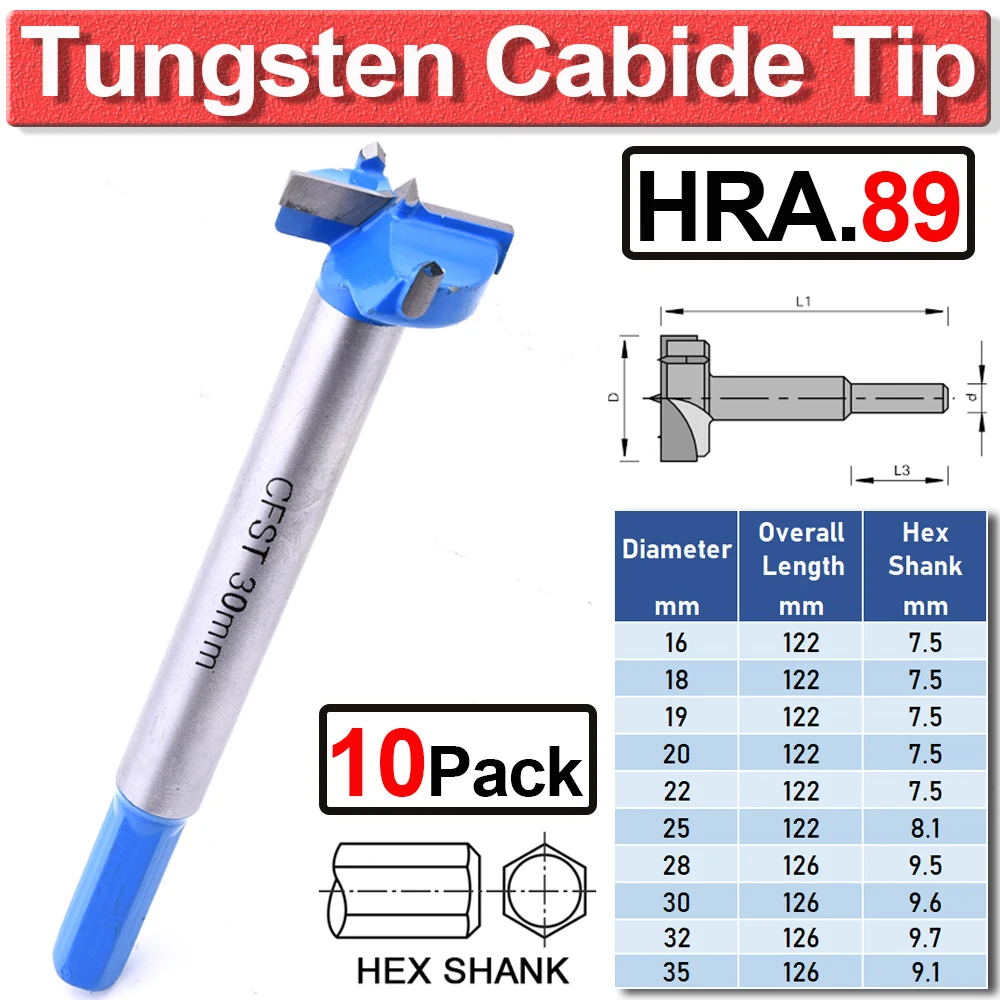 16-35mm Forstner Drill Bits Extra Long 90mm Depth Drill Bit Cutter ...