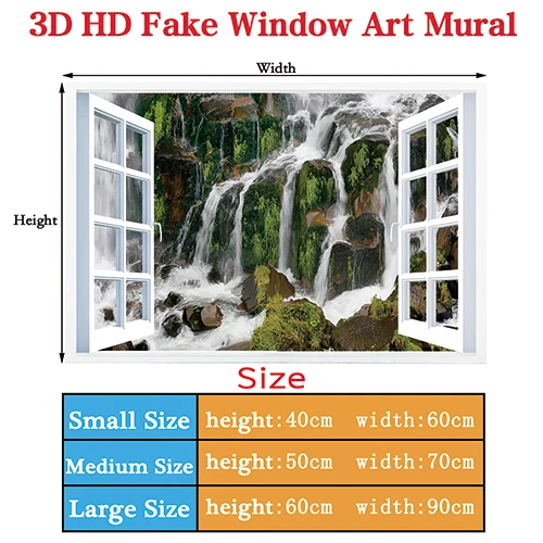 3D Simulation Fake Window Wallpaper Lake Landscape Mountain Clouds Wall ...
