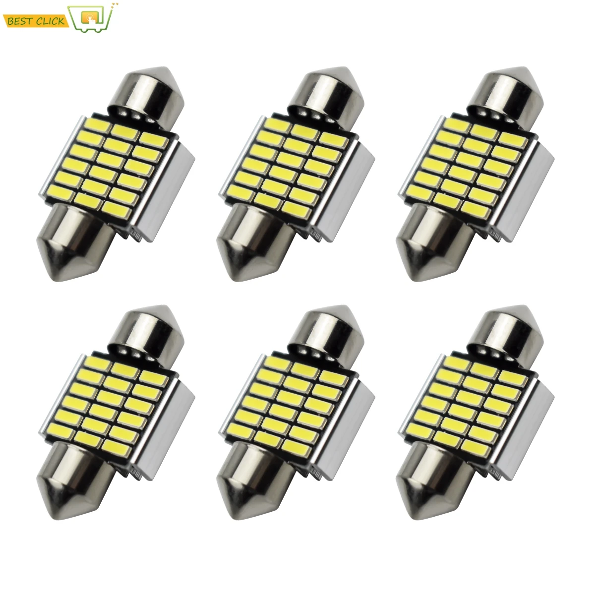 6pcs/pack Festoon 31mm LED Bulb C5W Car Light Canbus No Error Auto Dome ...