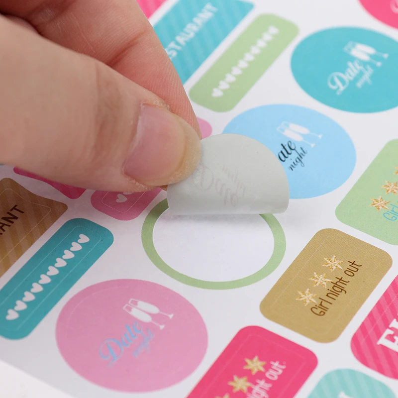Gommette,Étiquettes autocollantes prédécoupées pour journal intime ...